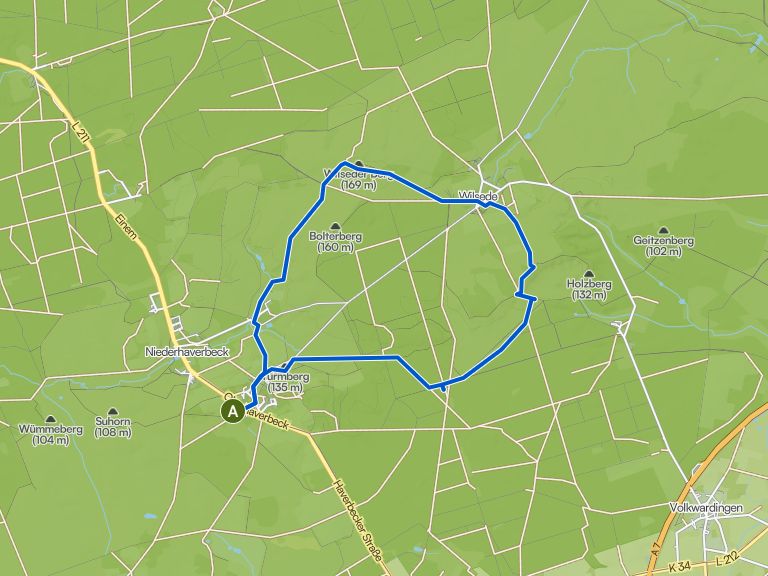 Von Oberhaverbeck nach Wilseder Berg , Wilsede , Totengrund zurück ...